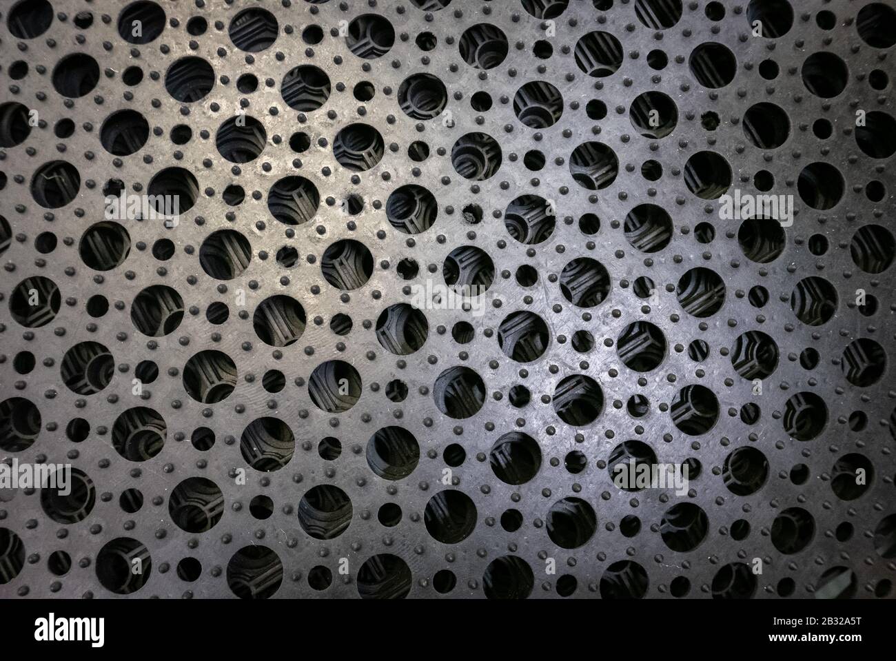 Perforated metal pattern background. Black and gray metal background ...