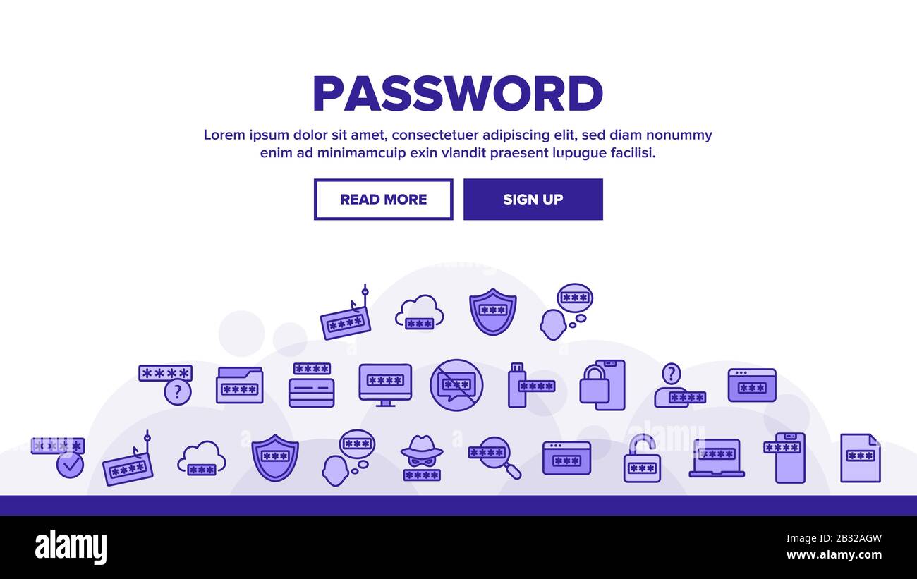 Password Protection Landing Header Vector Stock Vector Image & Art - Alamy