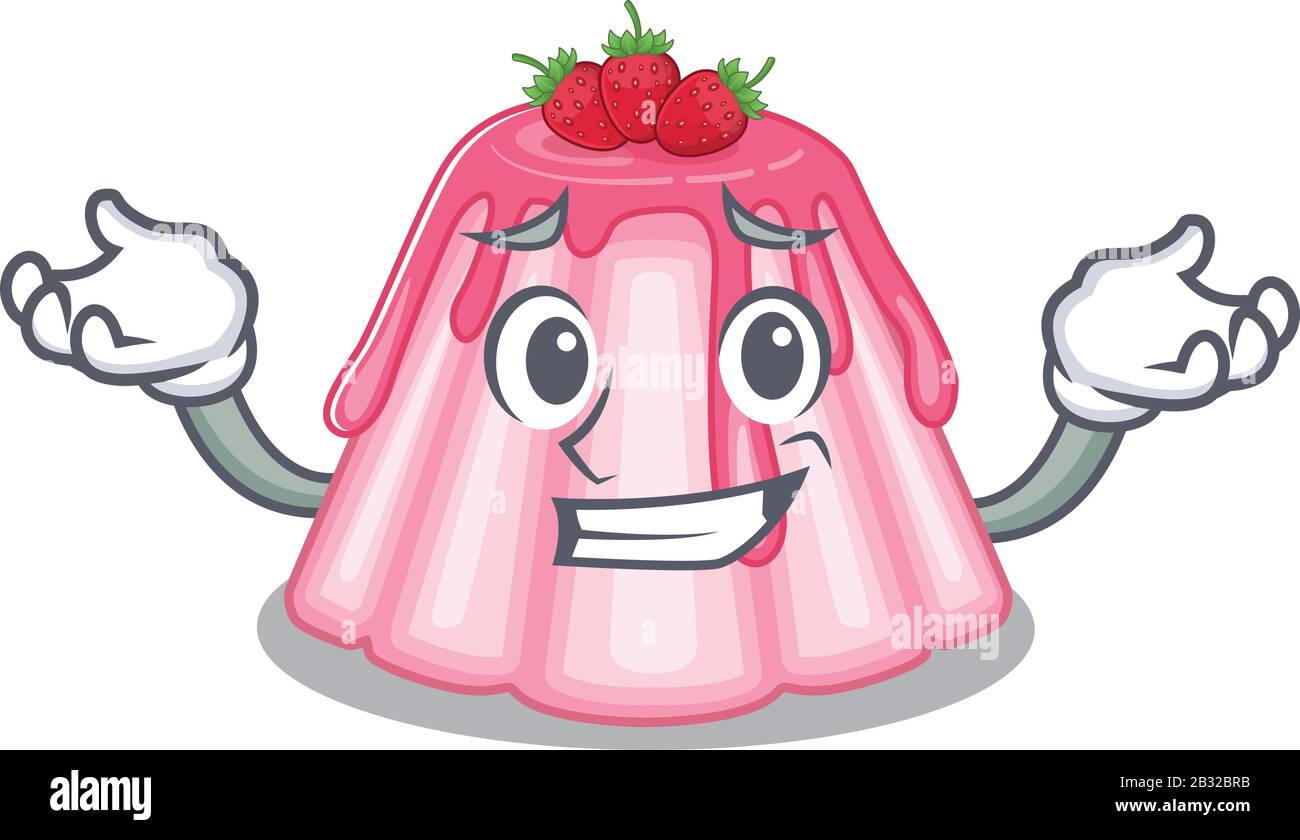 cute Grinning strawberry jelly mascot cartoon style Stock Vector Image ...