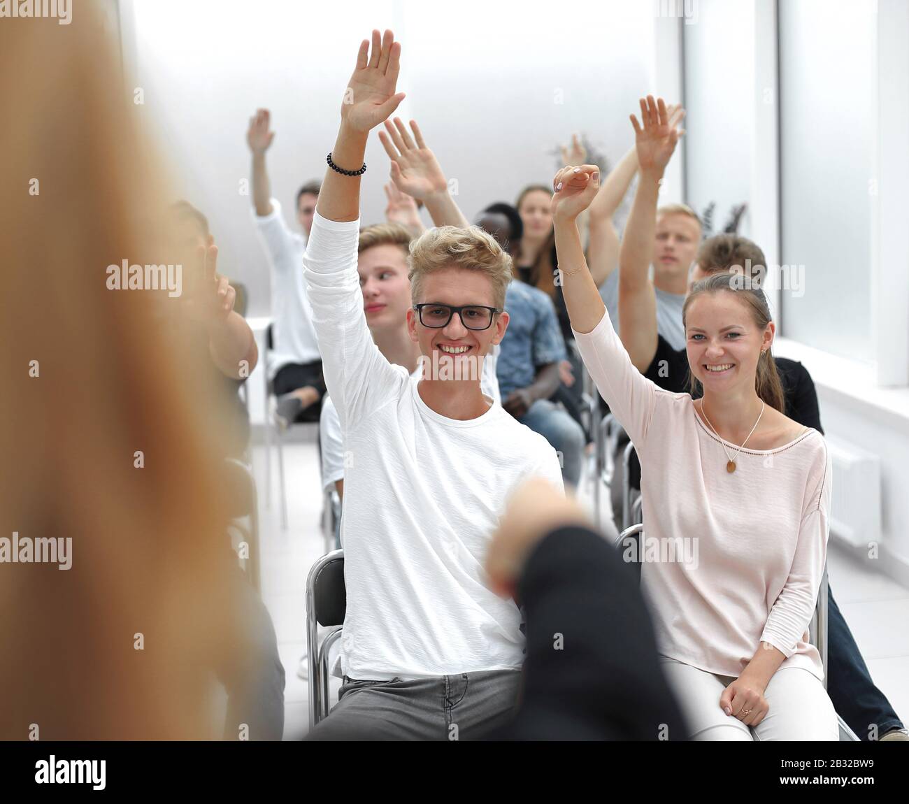 diverse seminar listeners sitting in the conference room Stock Photo ...