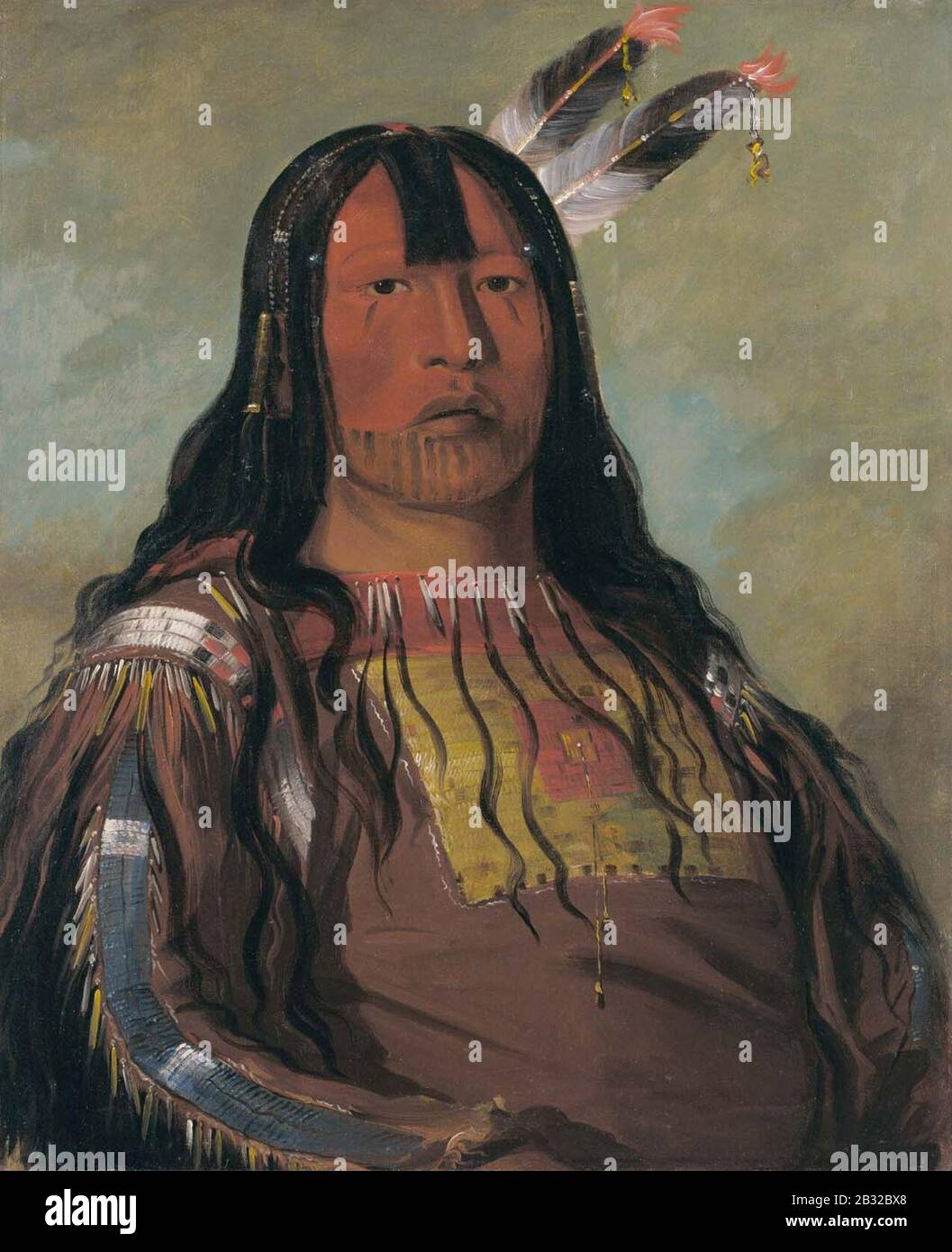 George Catlin - Mix-ke-móte-skin-na, Iron Horn, a Warrior Stock Photo ...