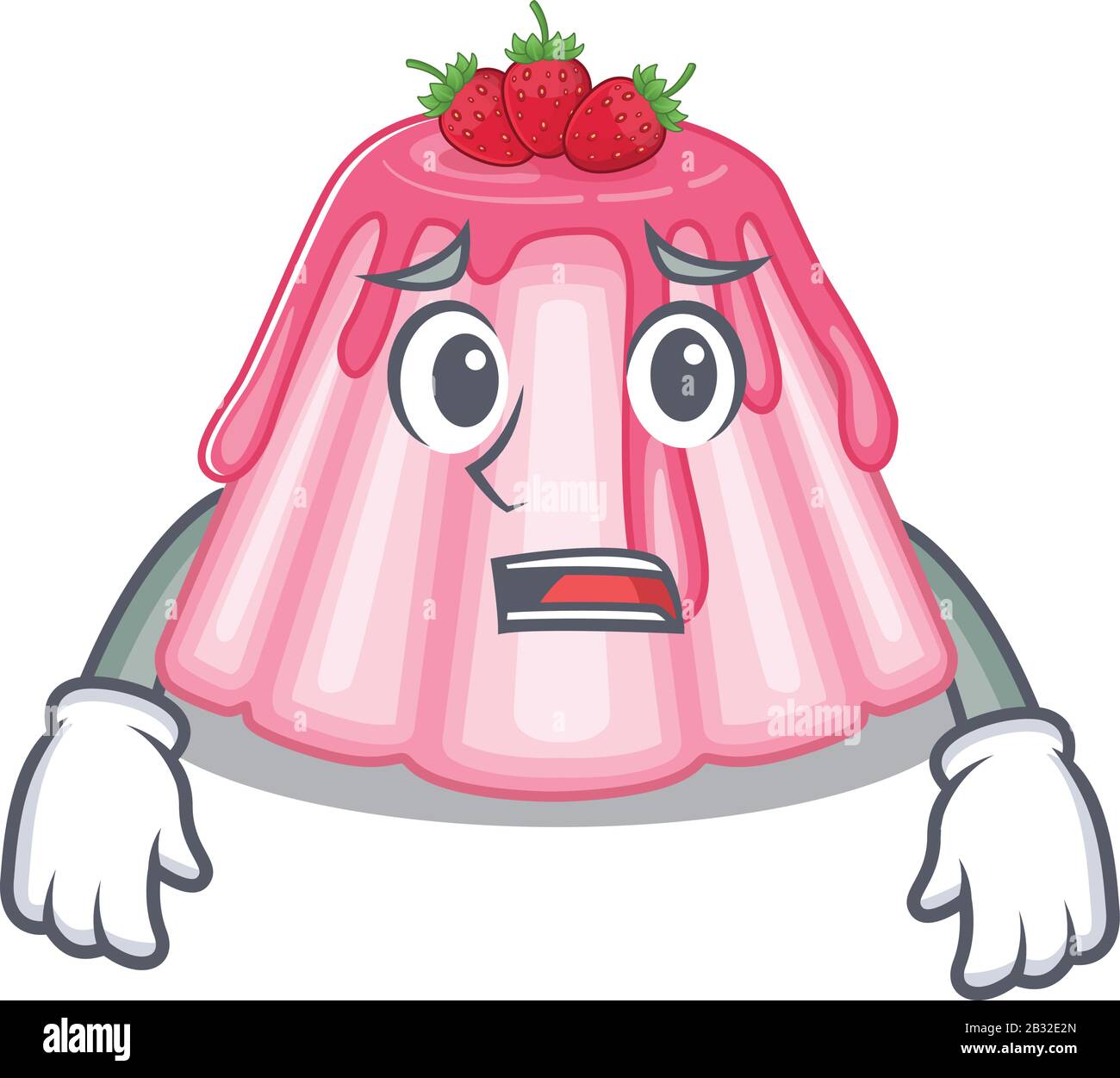 A picture of strawberry jelly having an afraid face Stock Vector Image ...