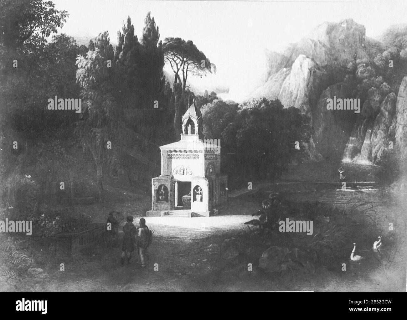 Janus Genelli - Ideallandschaft mit Grabmal Stock Photo - Alamy