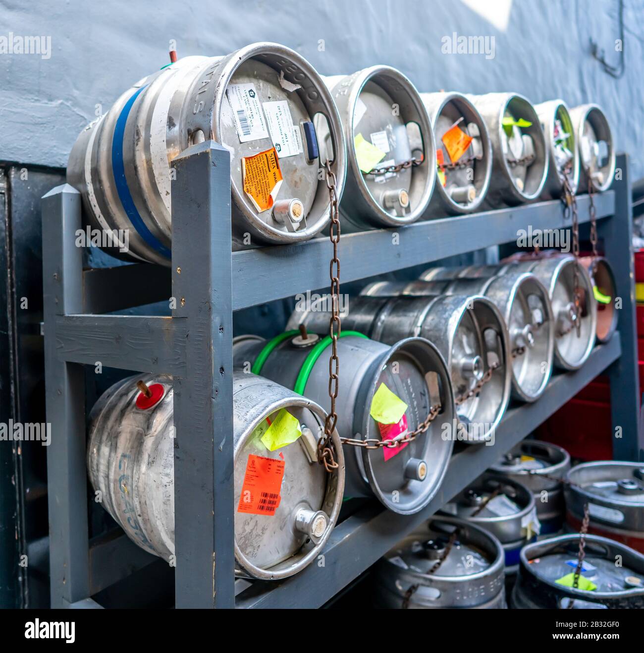 Empty aluminium beer kegs hi-res stock photography and images - Alamy