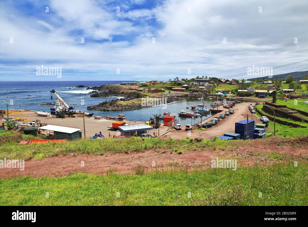 Hanga Roa, Easter Island / Chile - 26 Dec 2019: Rapa Nui. The marina in ...