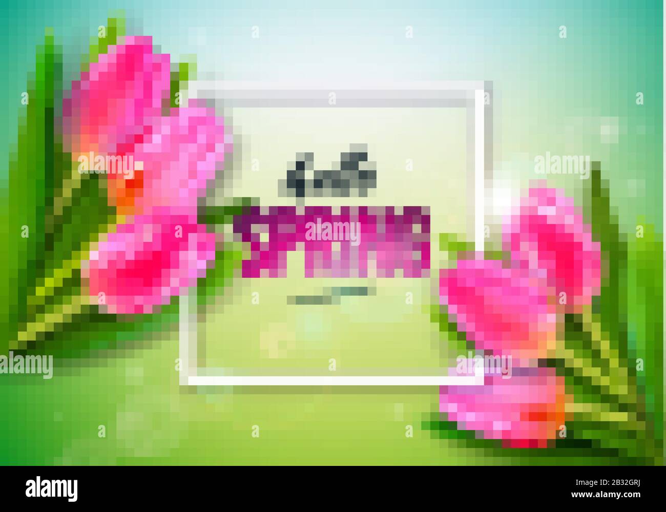 Tulip with grass background Stock Vector Images - Alamy