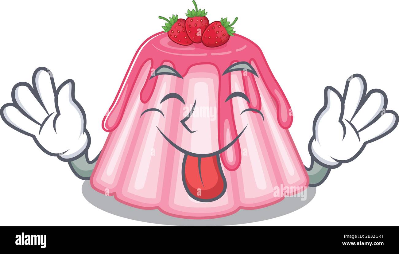 Funny strawberry jelly mascot design with Tongue out Stock Vector Image ...