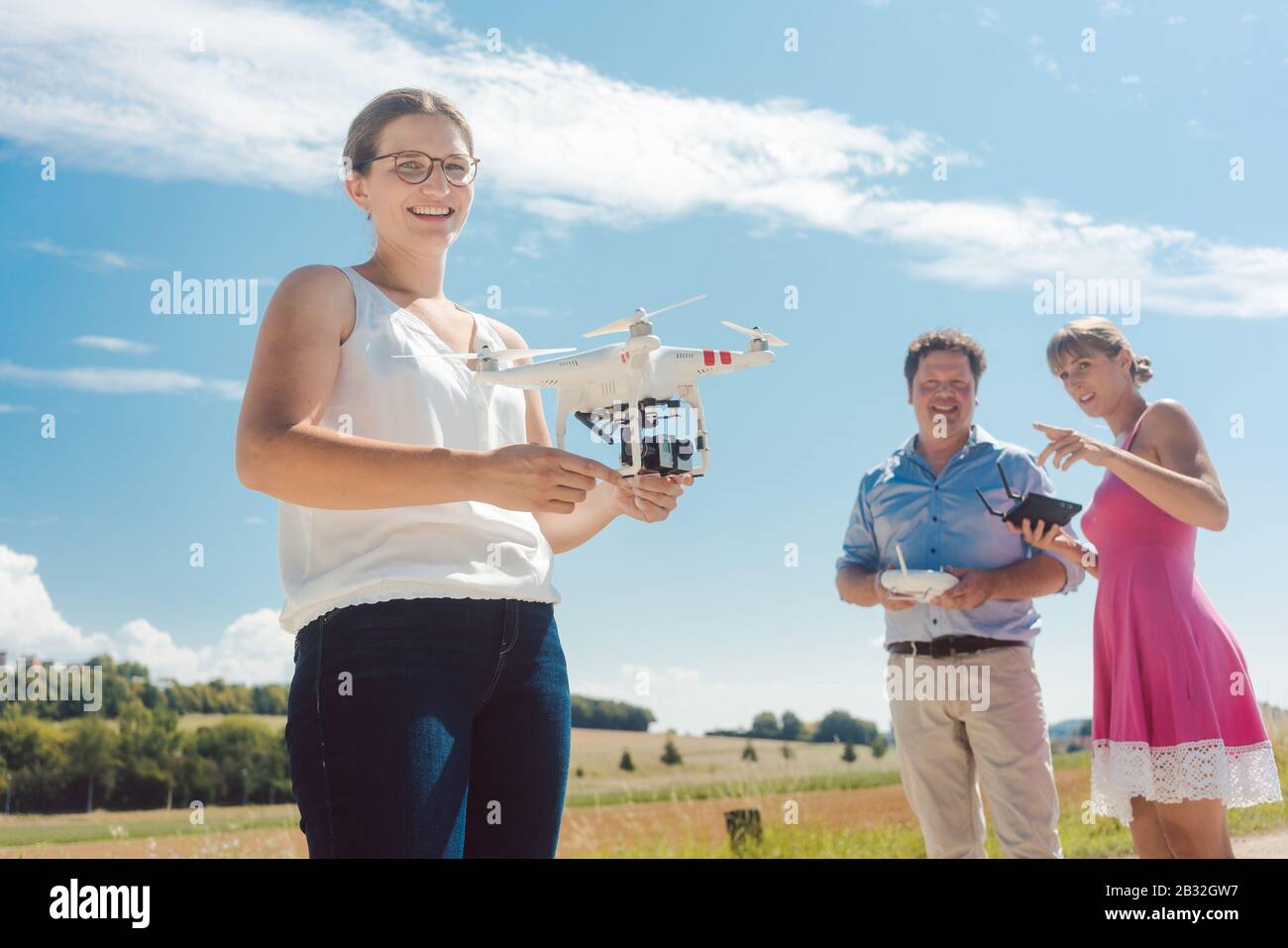 Filming crew camera drone hi-res stock photography and images - Alamy