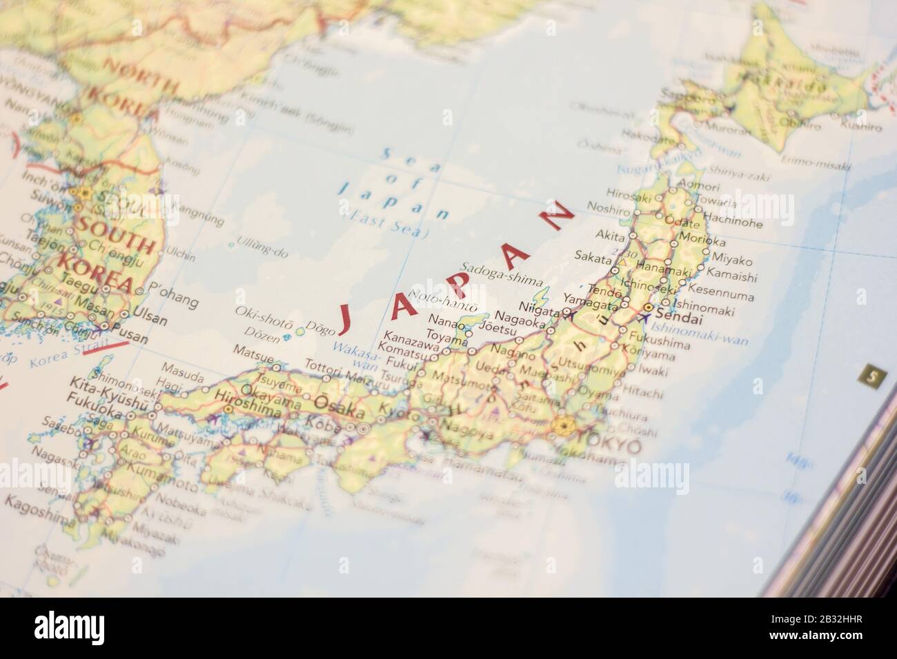 Ivanovsk, Russia - January 24, 2019: Japan on the map of the world ...
