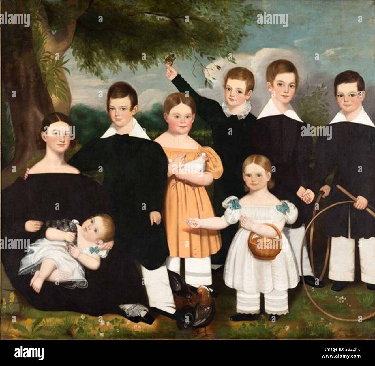 Portrait of the Jennison Family by Jefferson Gauntt 1837 Stock Photo ...