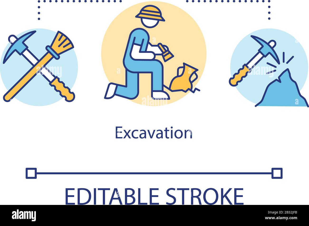 Excavation concept icon. Archeological researching. Treasure hunting ...