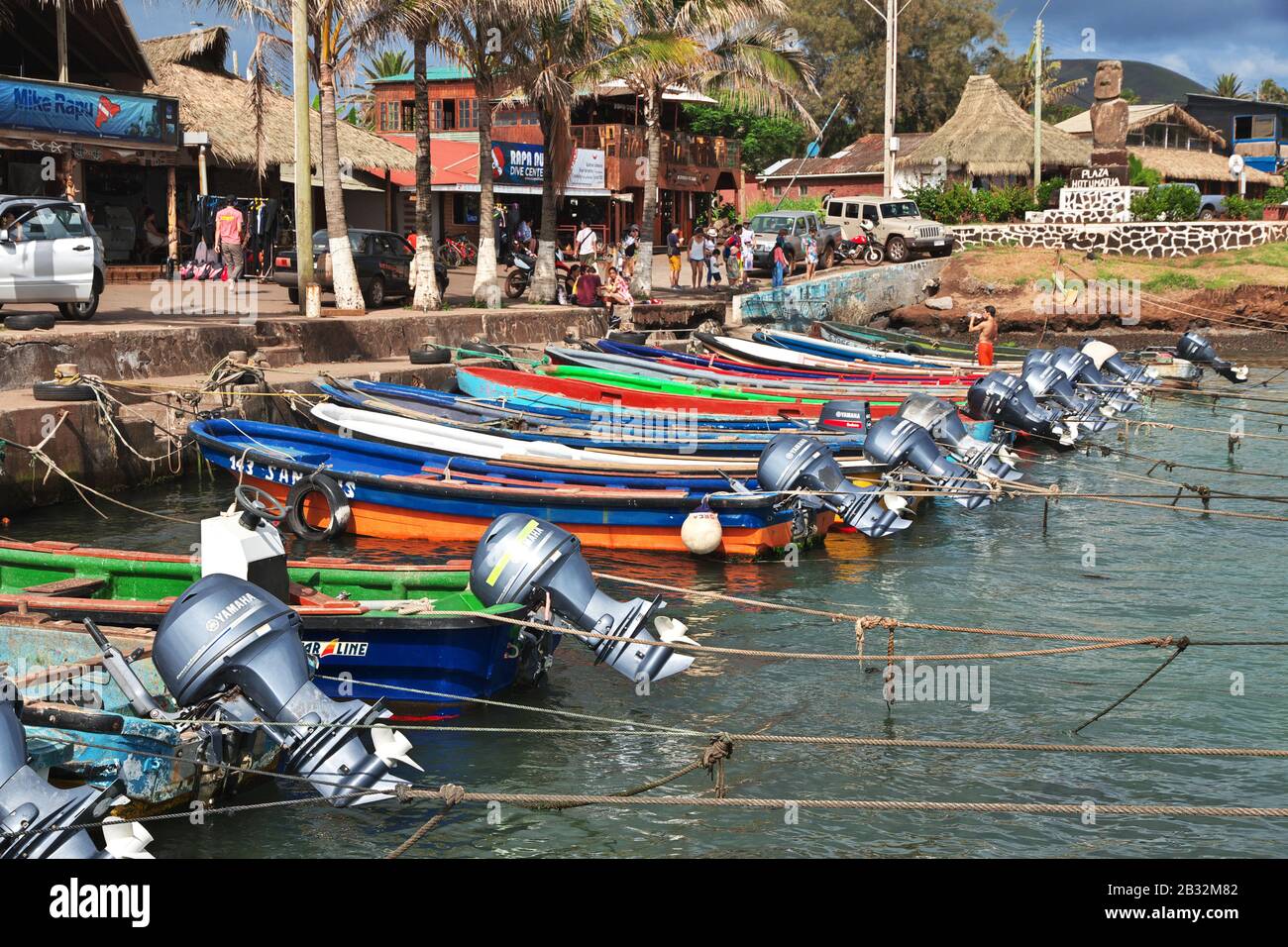 Hanga Roa, Easter Island / Chile - 27 Dec 2019: Rapa Nui. The marina in ...