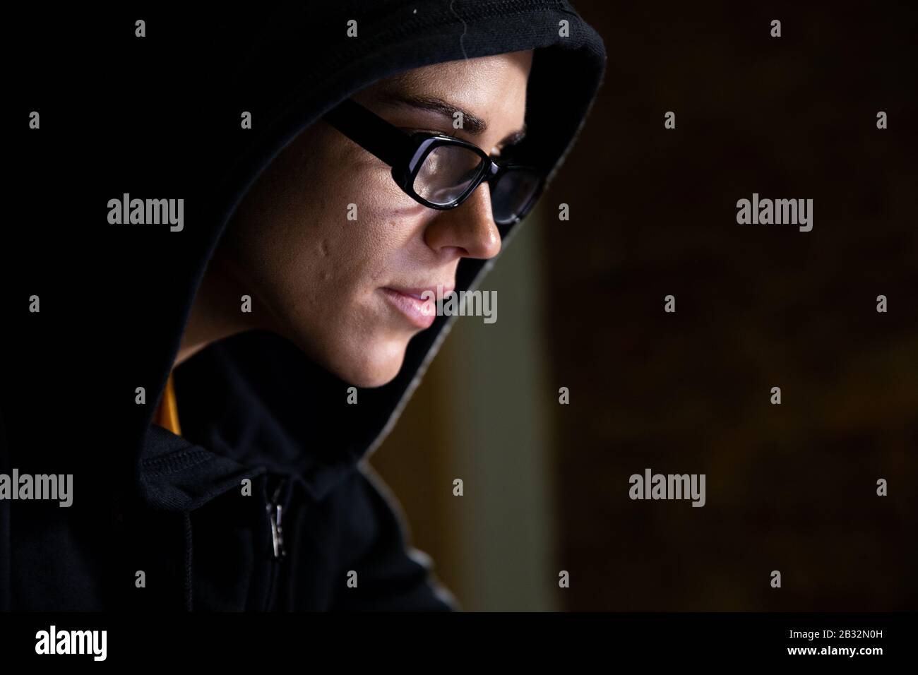 Woman working late on laptop hi-res stock photography and images - Alamy