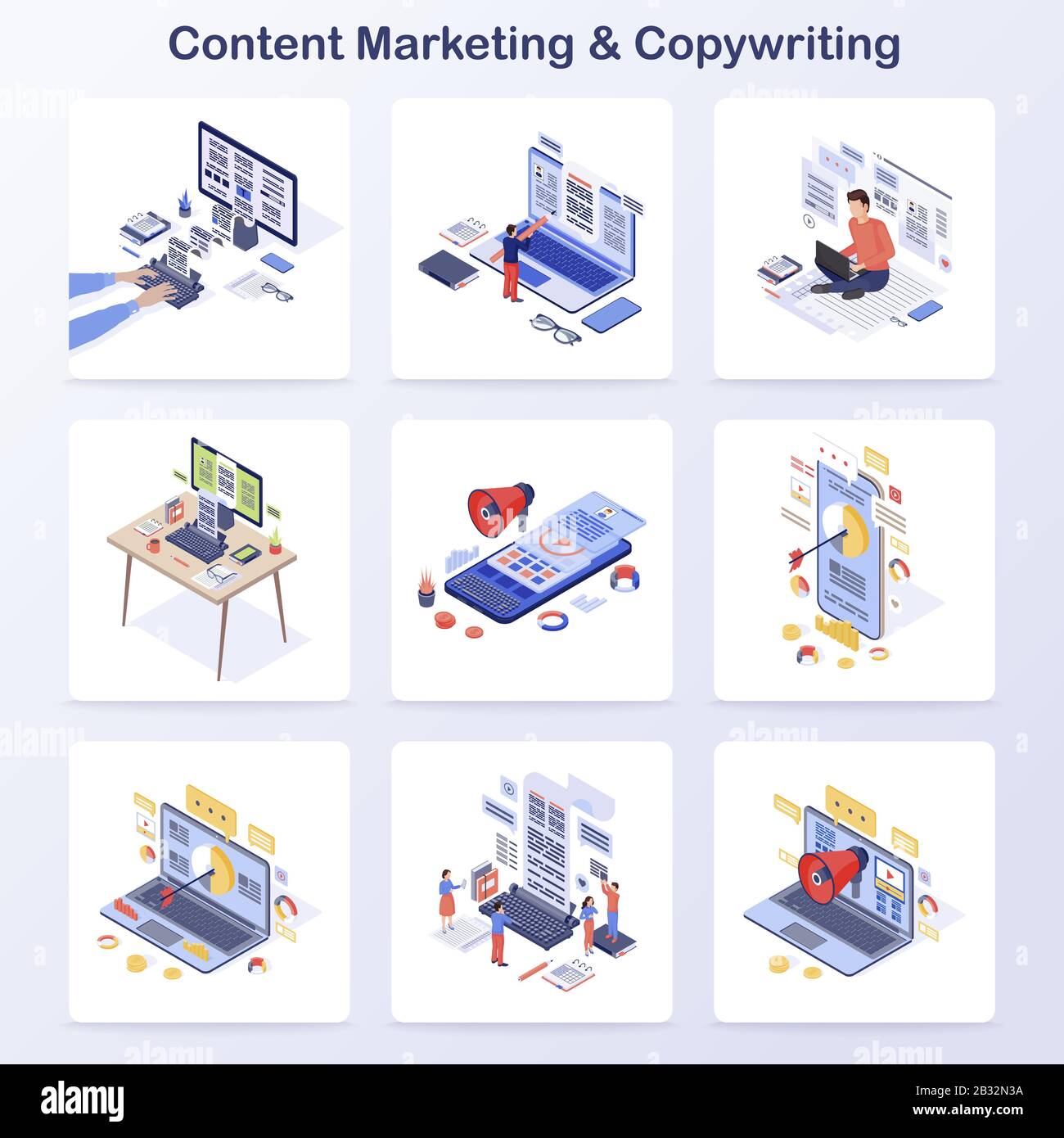 Creating engaging online content Stock Vector Images - Alamy