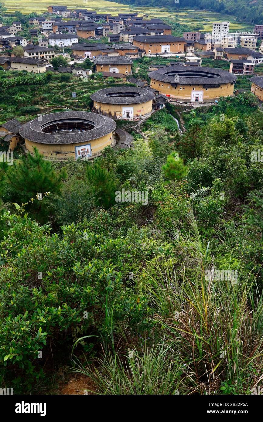 Tulou,traditional fortified circular cluster in tchu xi,fujian, china ...