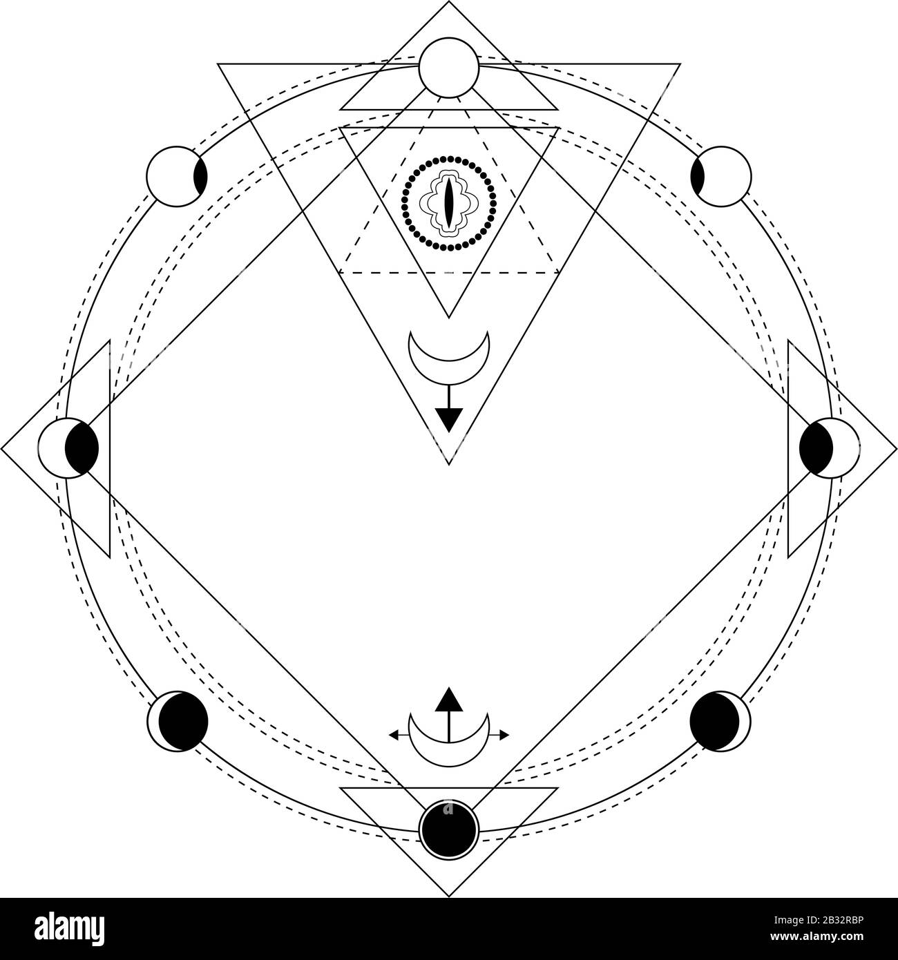 Sacred geometry, esoteric symbols. Vector illustration. Esoteric signs ...