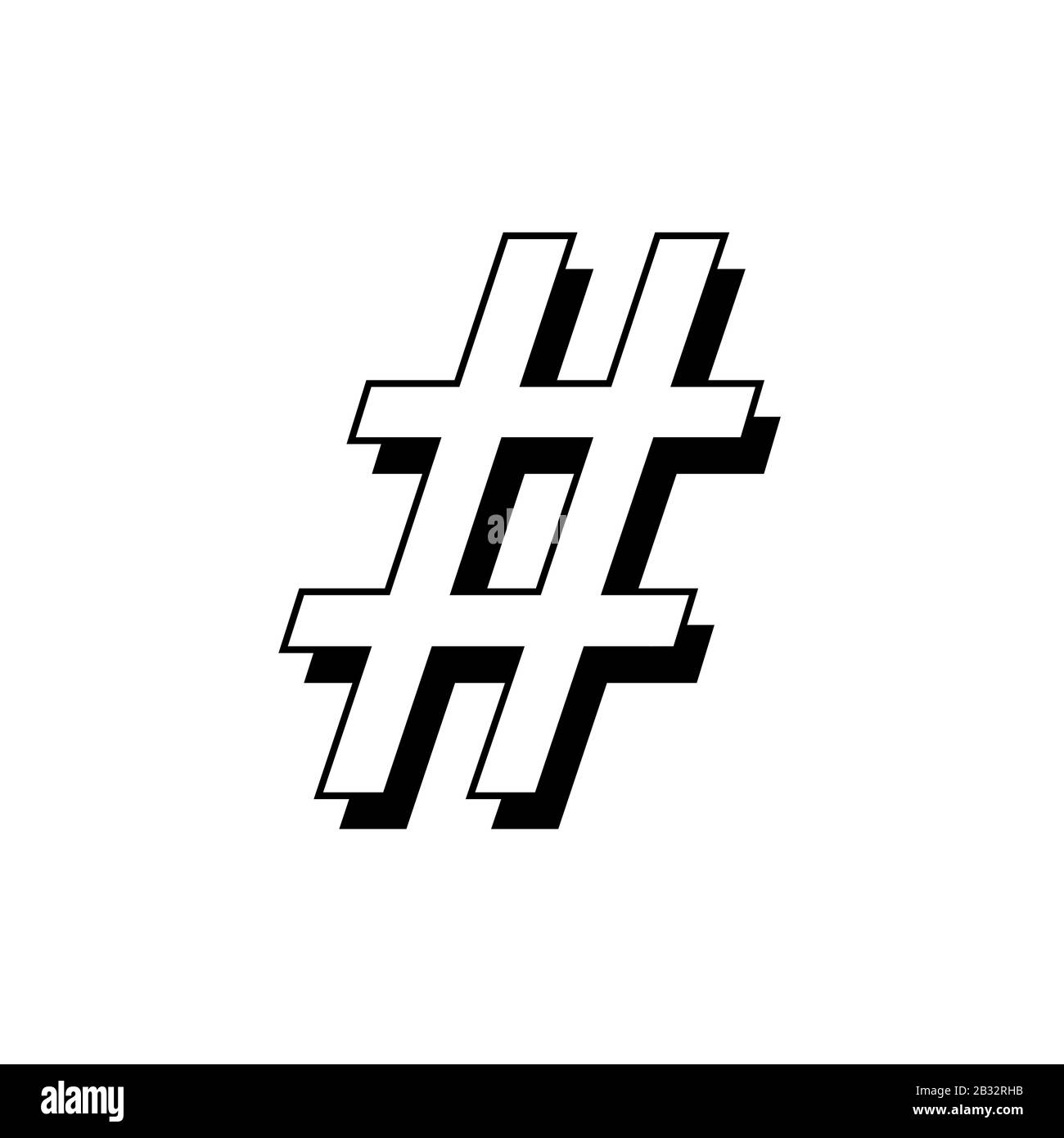 Simple hashtag line icon. Stroke pictogram. Vector illustration ...