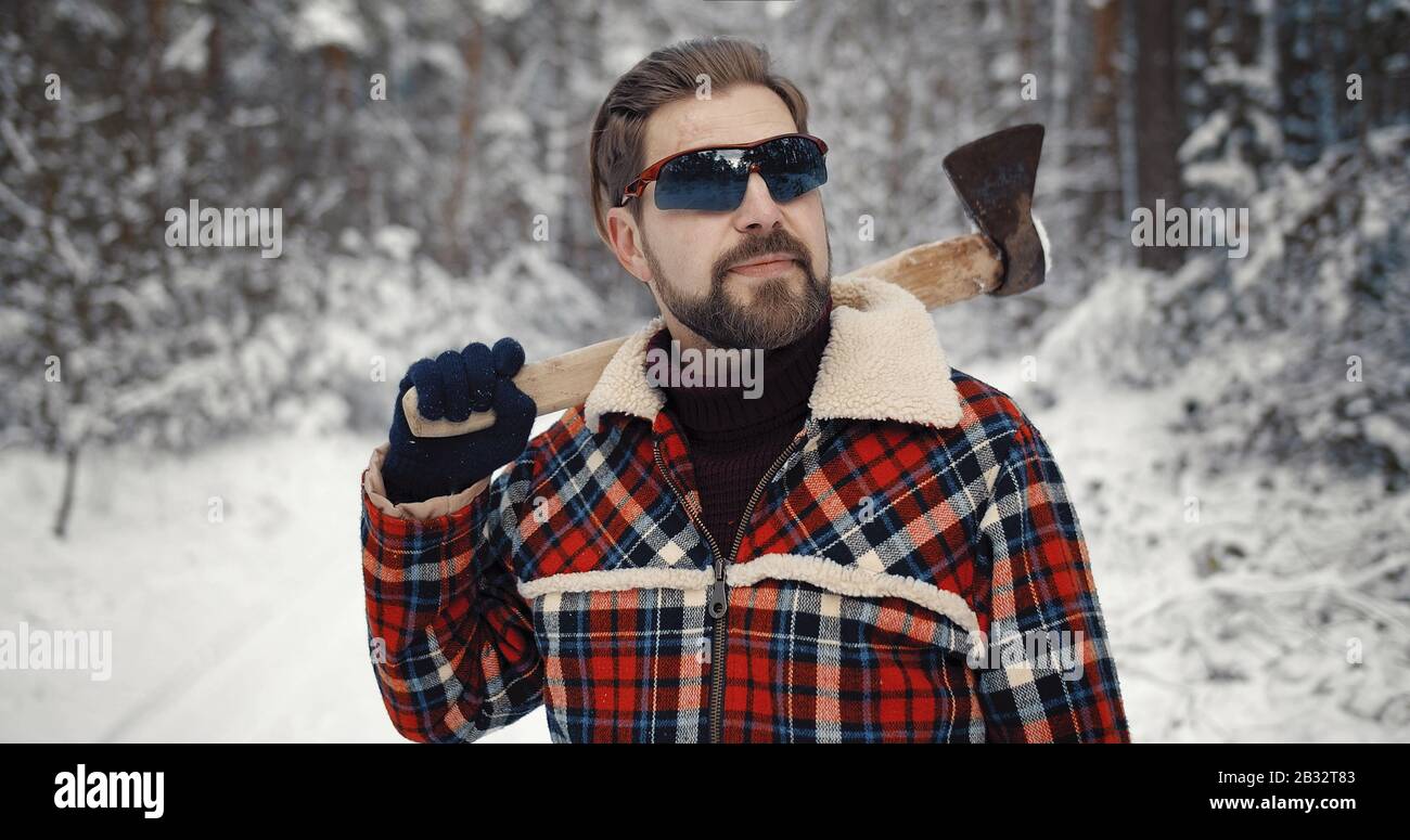 Portrait adult man axe hi-res stock photography and images - Alamy