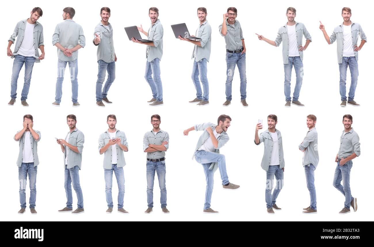 collage of photos of a modern handsome guy Stock Photo - Alamy