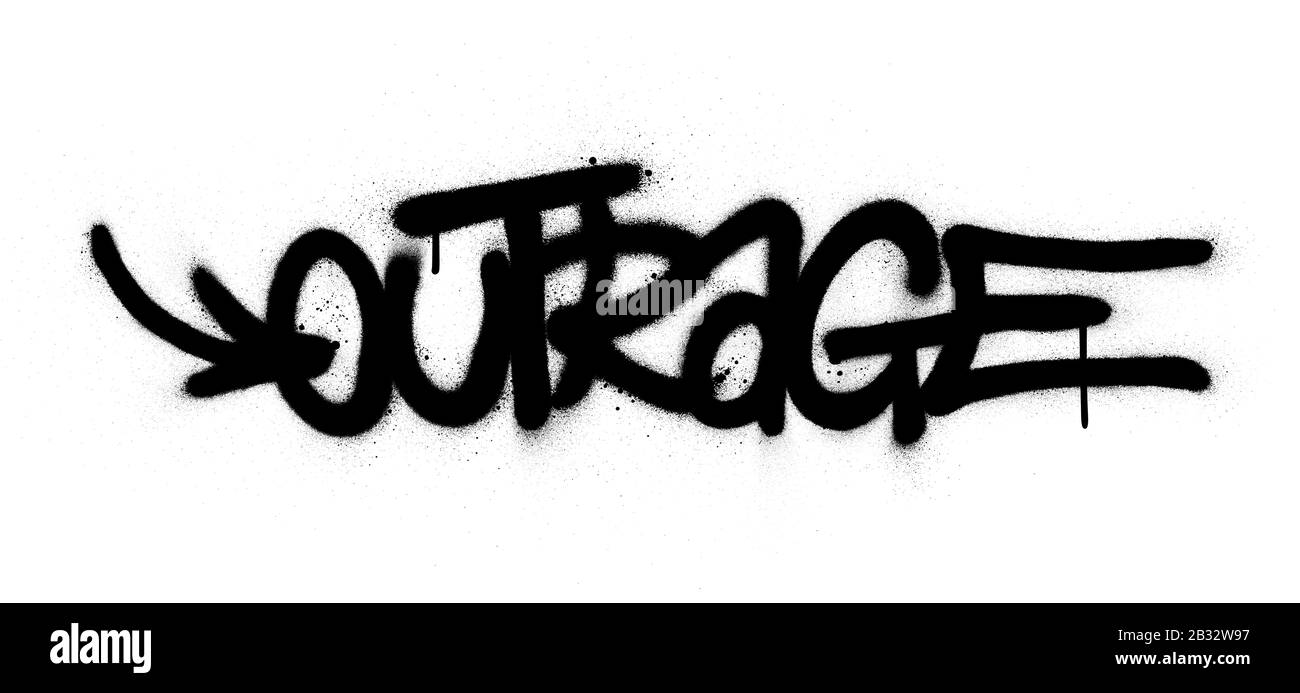 graffiti outrage word sprayed in black over white Stock Vector Image ...