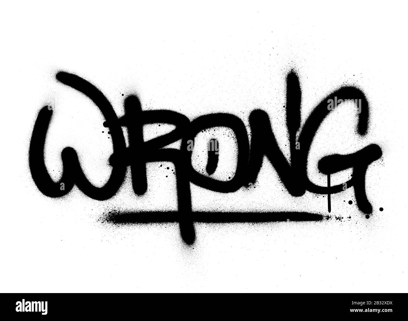 graffiti wrong word sprayed in black over white Stock Vector Image ...
