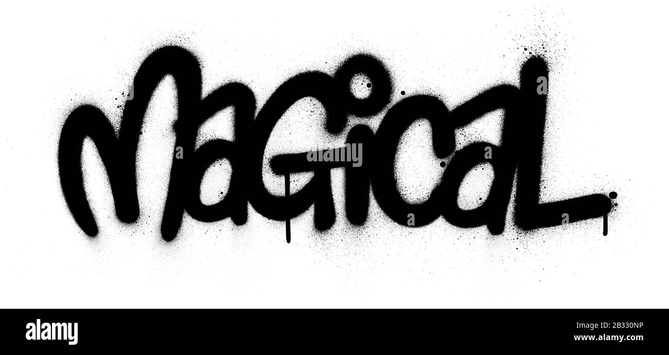 graffiti magical word sprayed in black over white Stock Vector Image ...