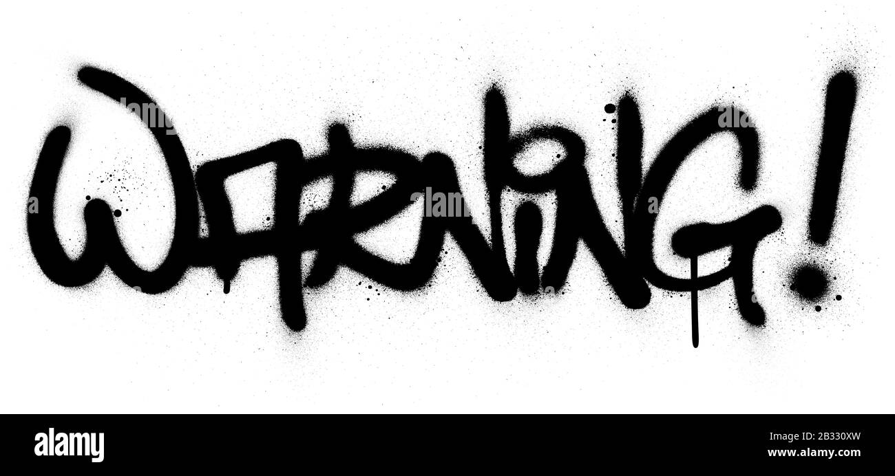 Warning sign vandalism graffiti Stock Vector Images - Alamy