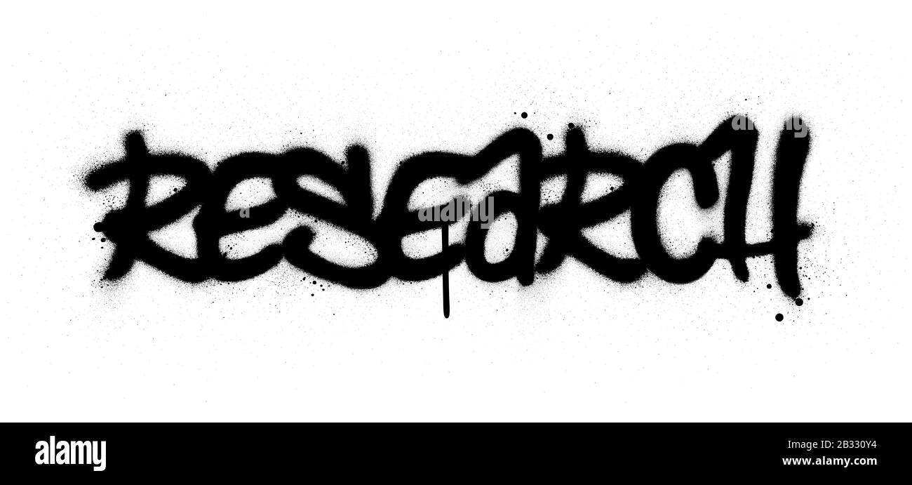 graffiti research word sprayed in black over white Stock Vector Image ...