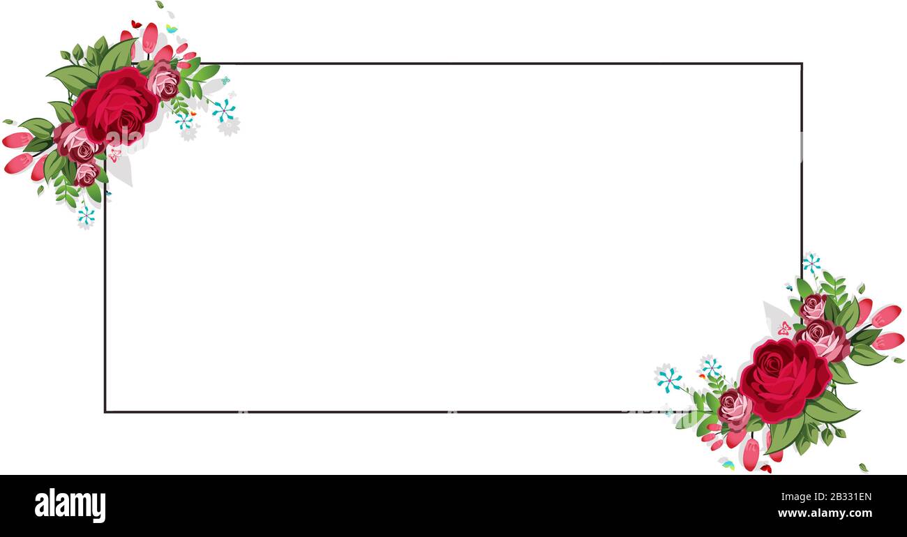 Flowers frame template. Vector illustration Stock Vector Image & Art ...