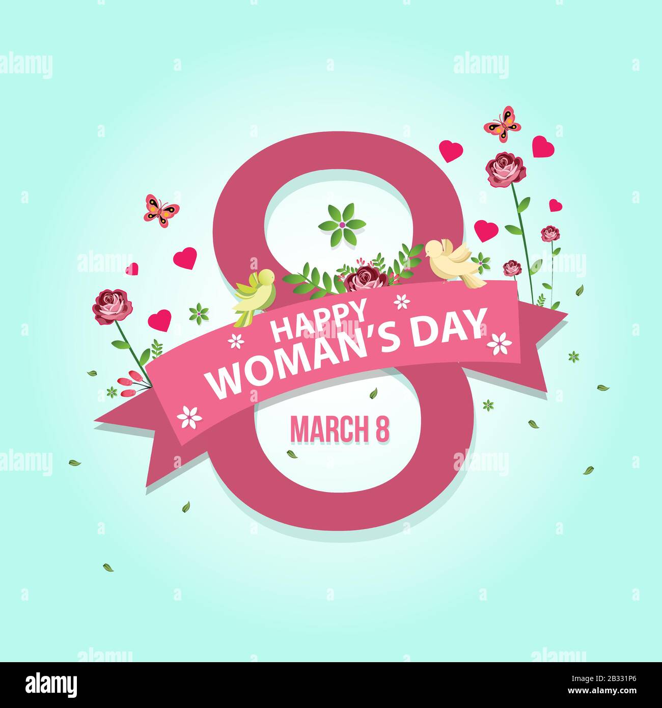 International Womens Day greeting card. Calligraphic hand written ...
