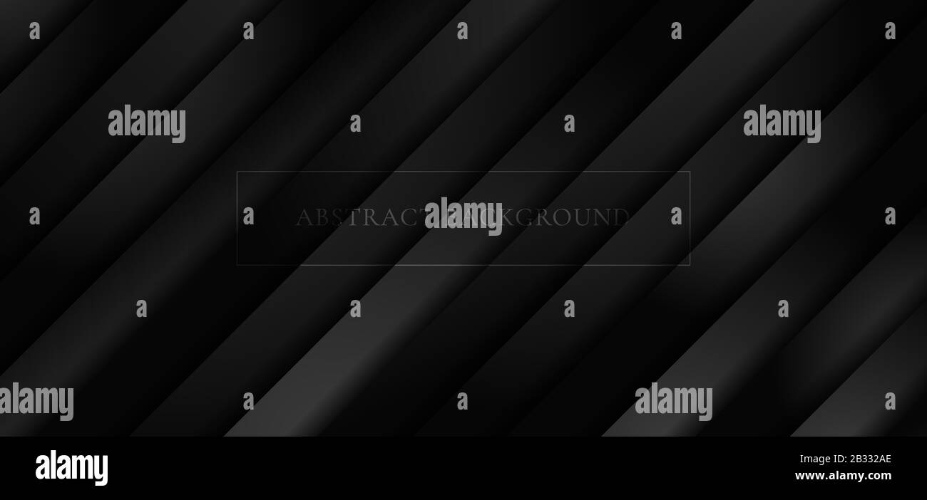 Abstract 3D Black Diagonal Stripe Layer Paper Overlay Pattern Background and Texture with Space ...