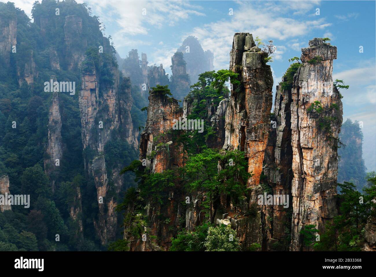 view of limestone cliff in Zhangjiajie national park, hunan,China Stock ...