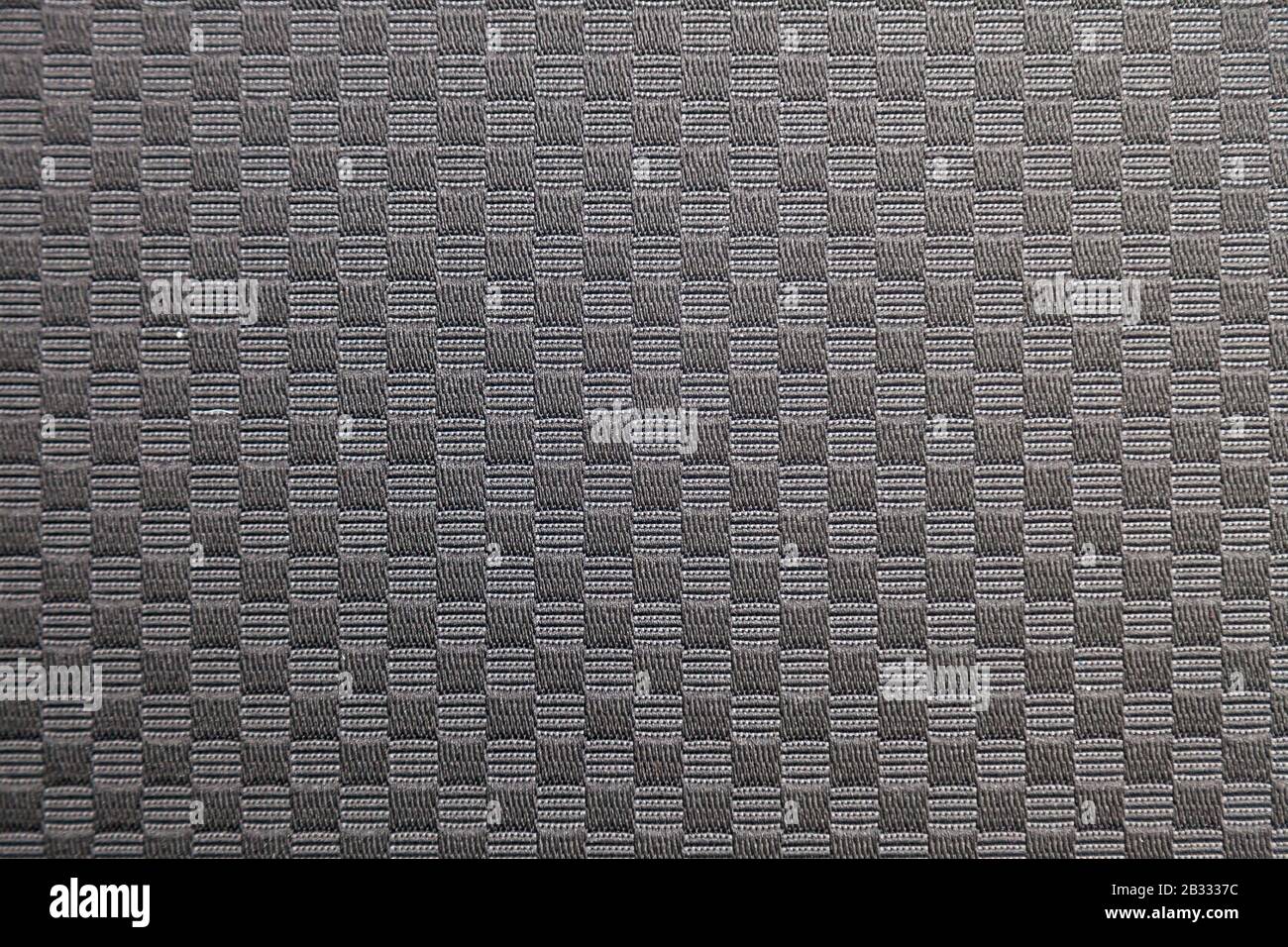 Seamless textile black checkered fabric material. Dark color background ...