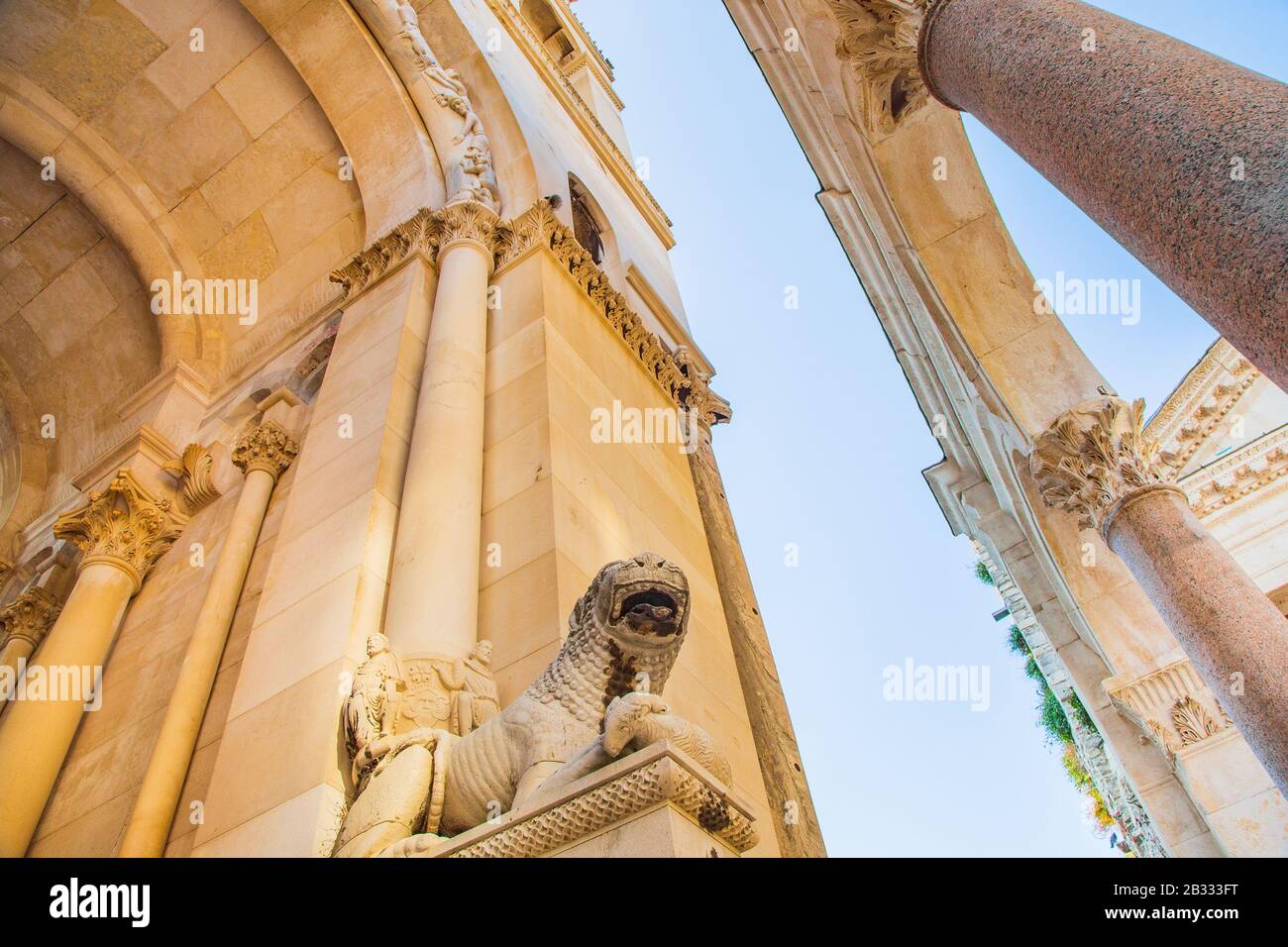 Croatia, city of Split, peristyle inside Diocletian Palace in the old ...