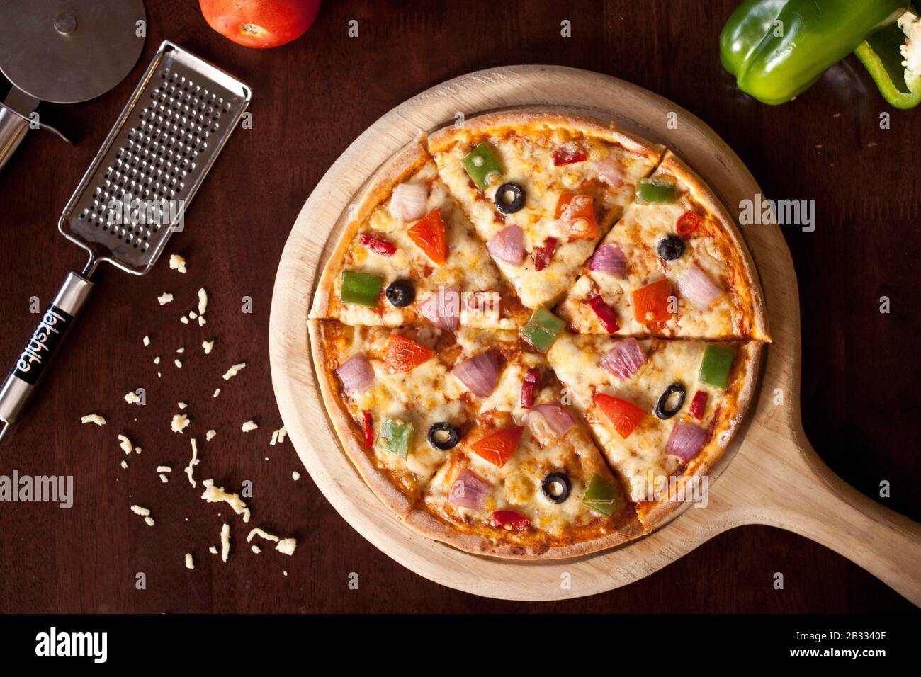Top angle pizza on hi-res stock photography and images - Alamy