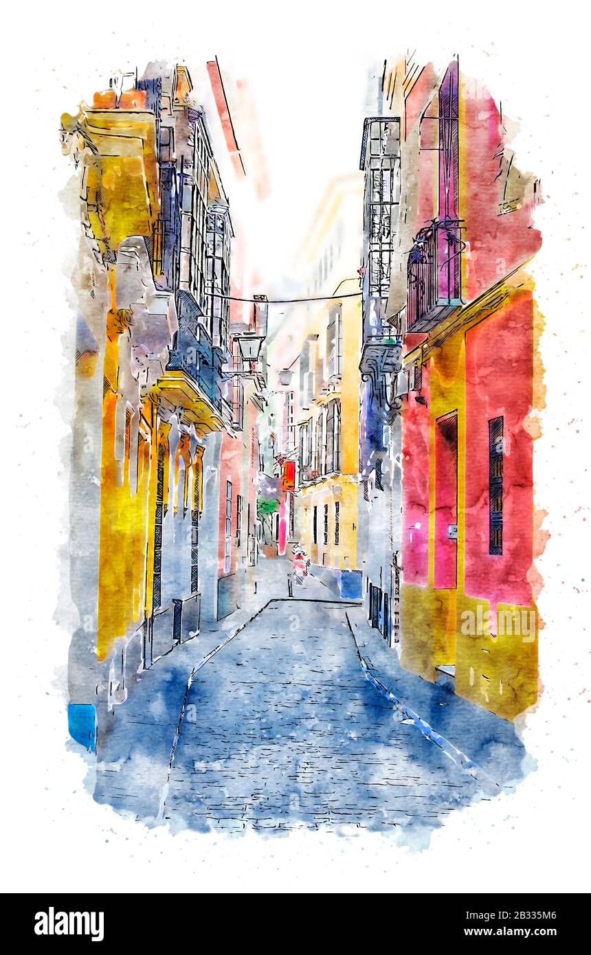 Seville, the colorful streets of Spain Stock Photo - Alamy
