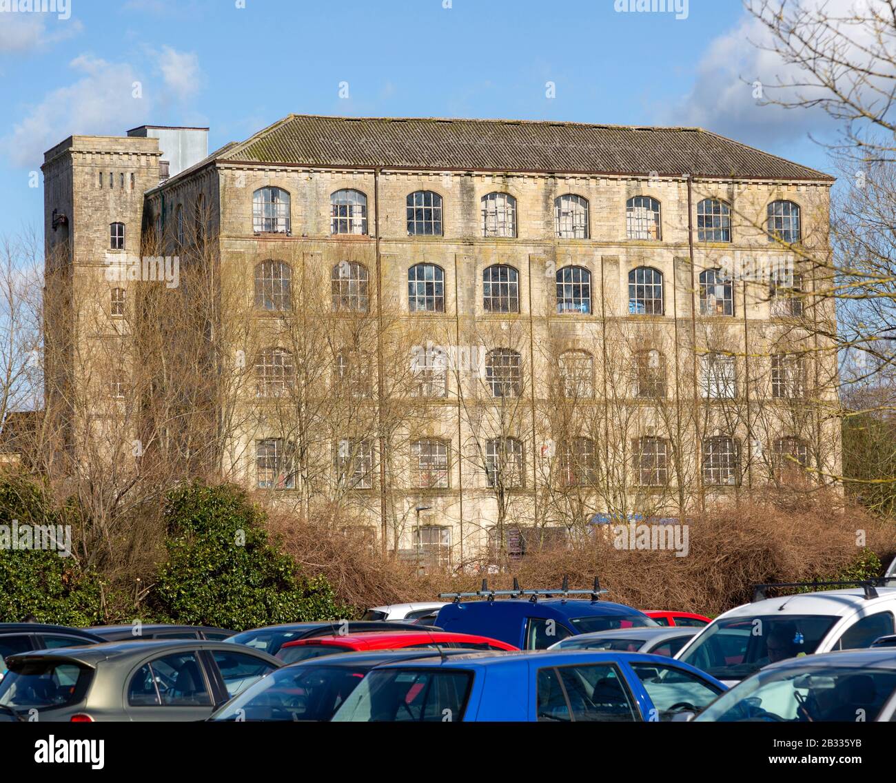 Nineteenth century five storey high historic Ashton Mills industrial ...