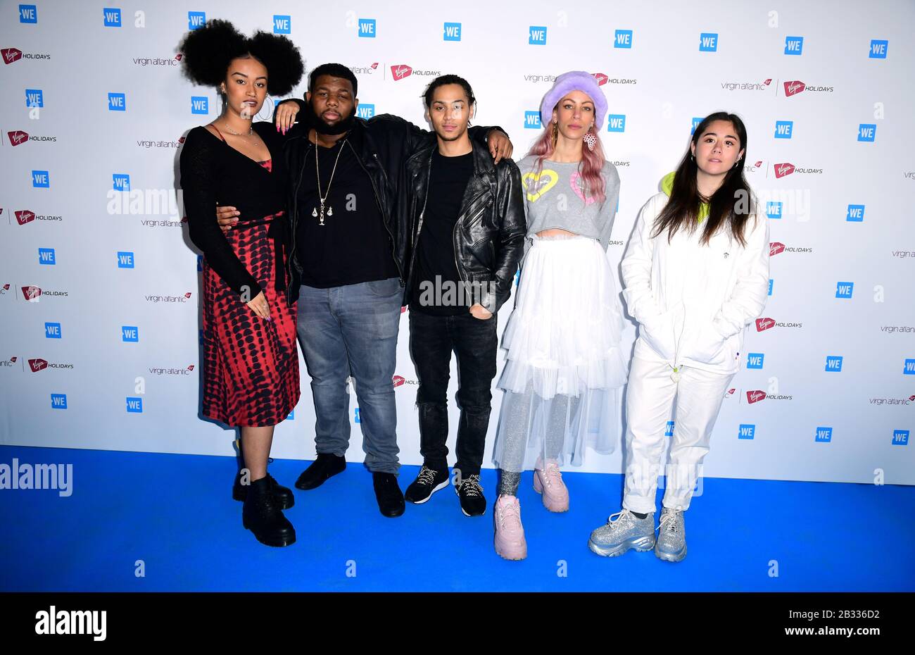 Bluey Robinson (centre) and The Fedz attending the WE Day UK charity ...
