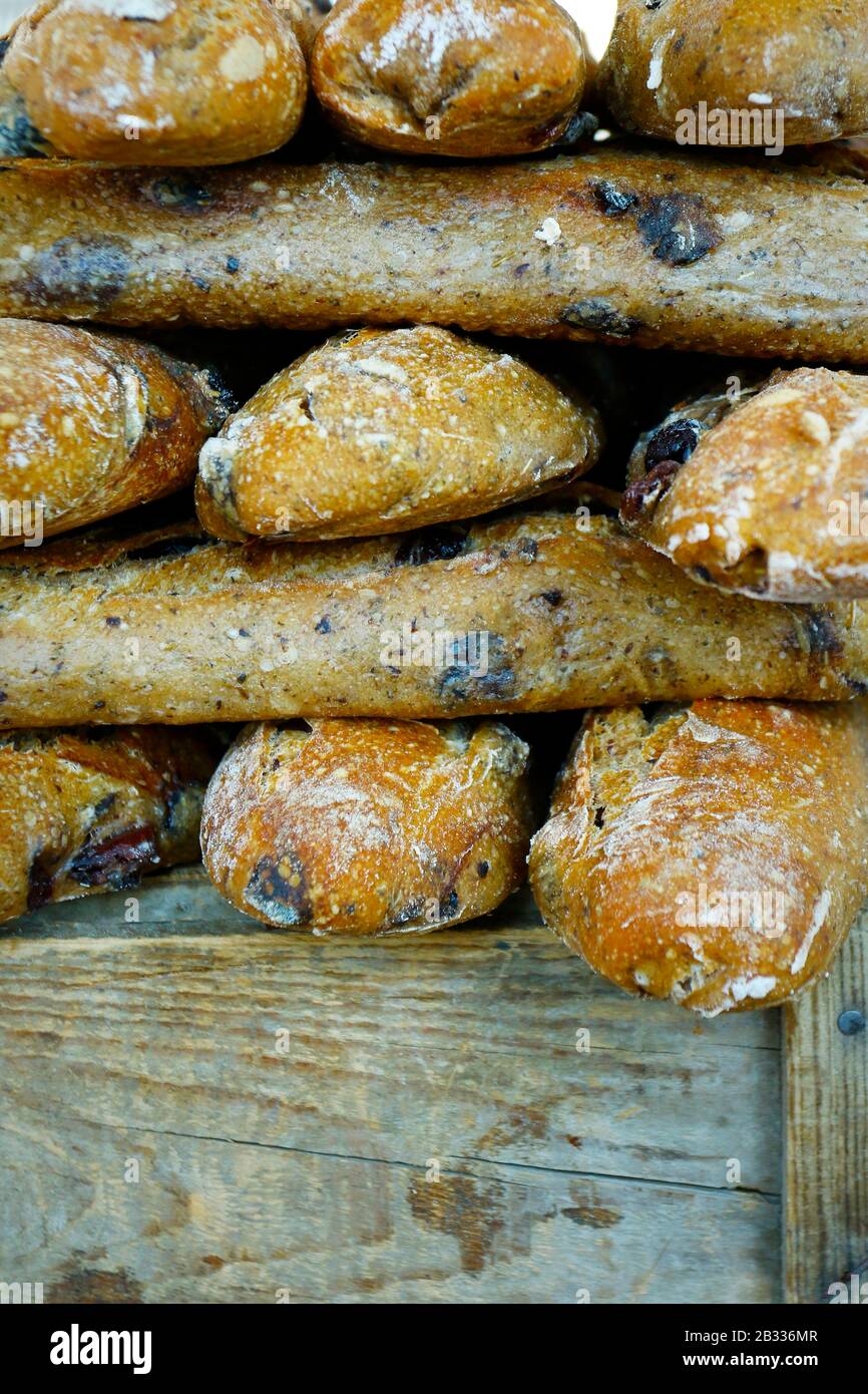 french sourdough bread sold in bakery Stock Photo - Alamy