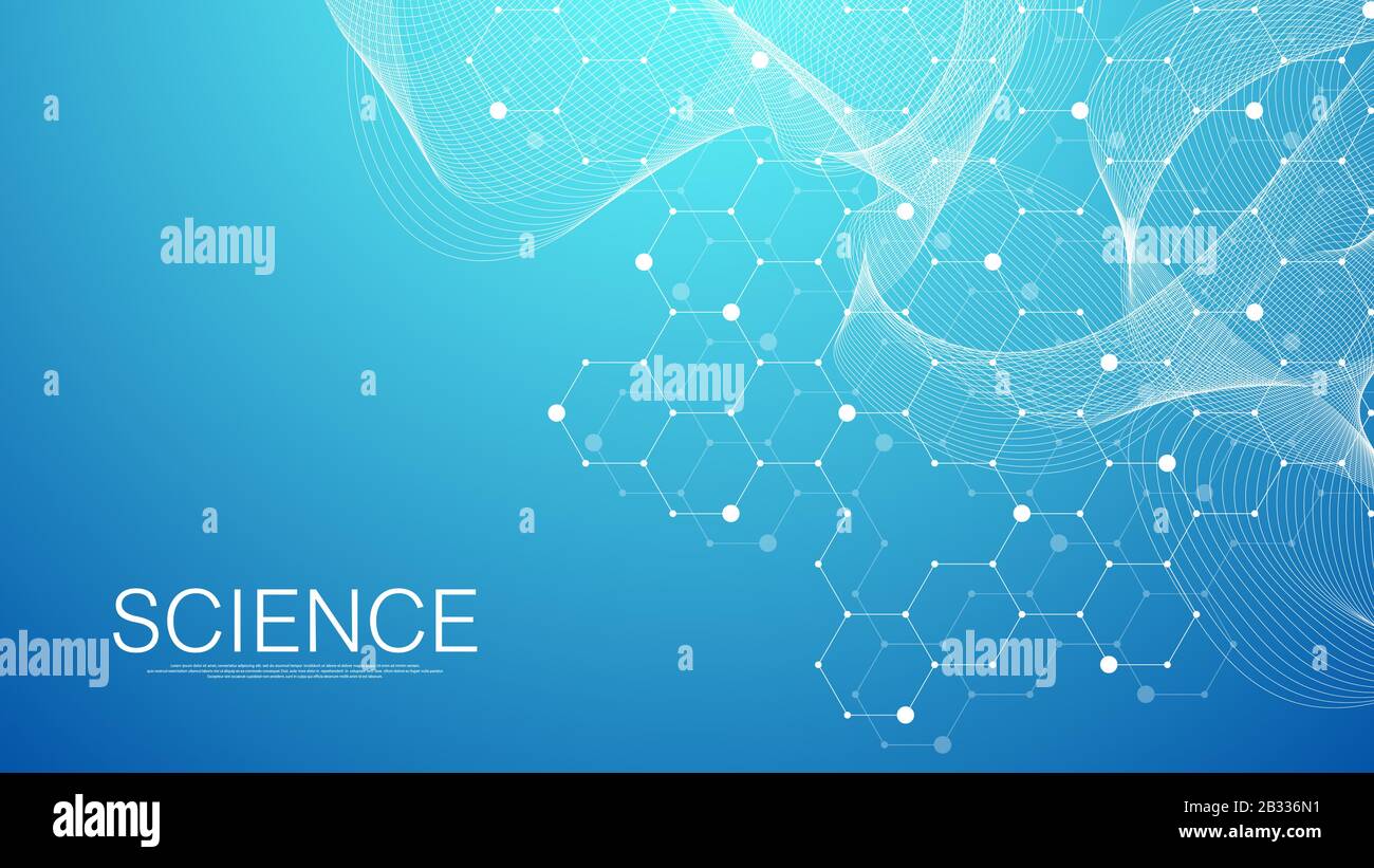 Abstract medical background DNA research coronavirus, molecule ...