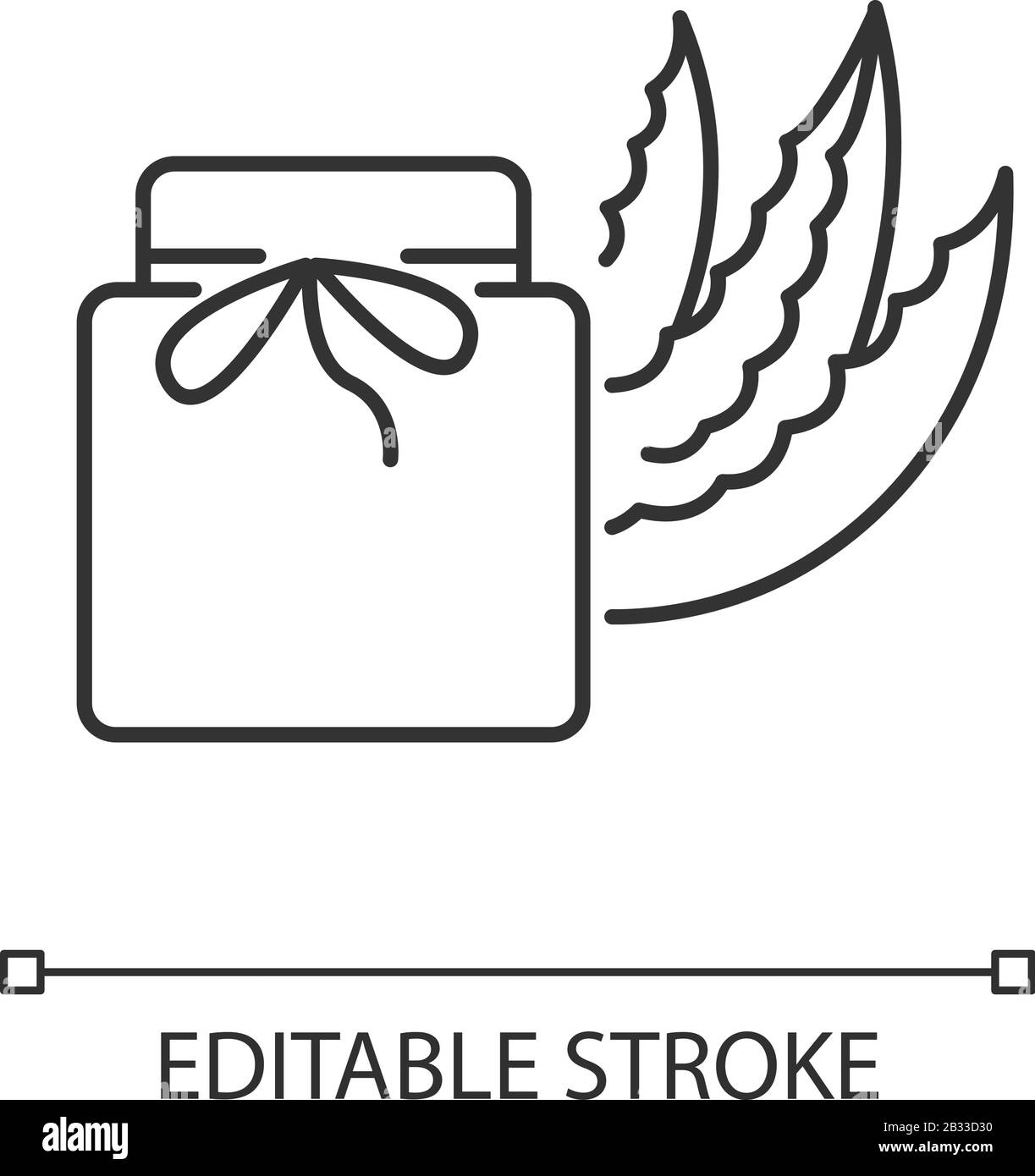 Organic wax pixel perfect linear icon. Aloe vera cream. Organic lotion ...