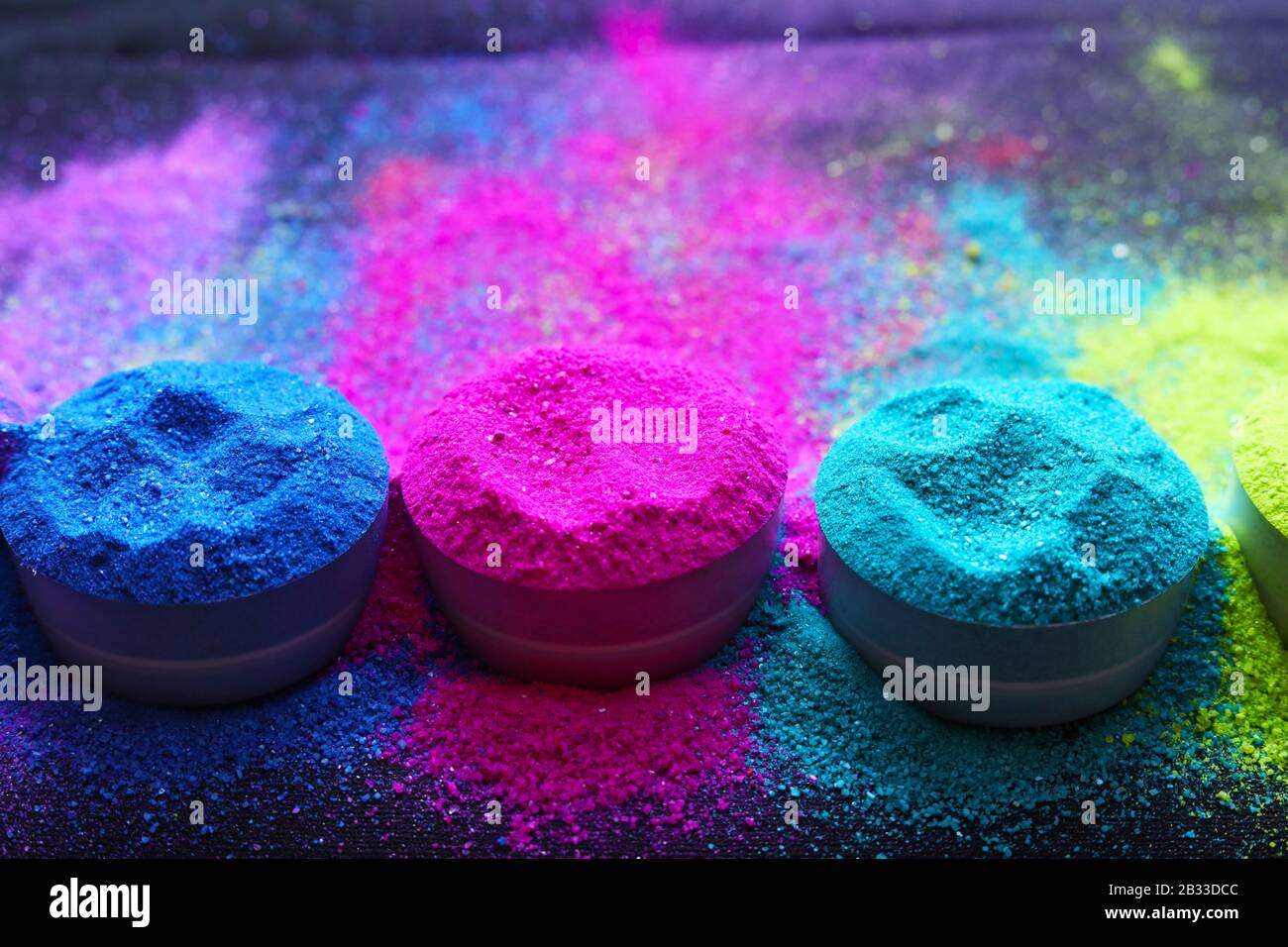 Bright colours for Indian holi festival. Colorful gulal (powder colors ...