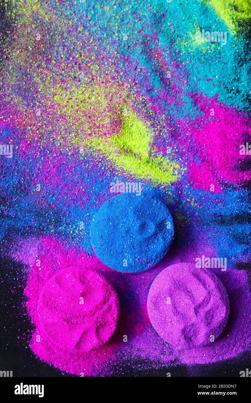 Bright colours for Indian holi festival. Colorful gulal (powder colors ...