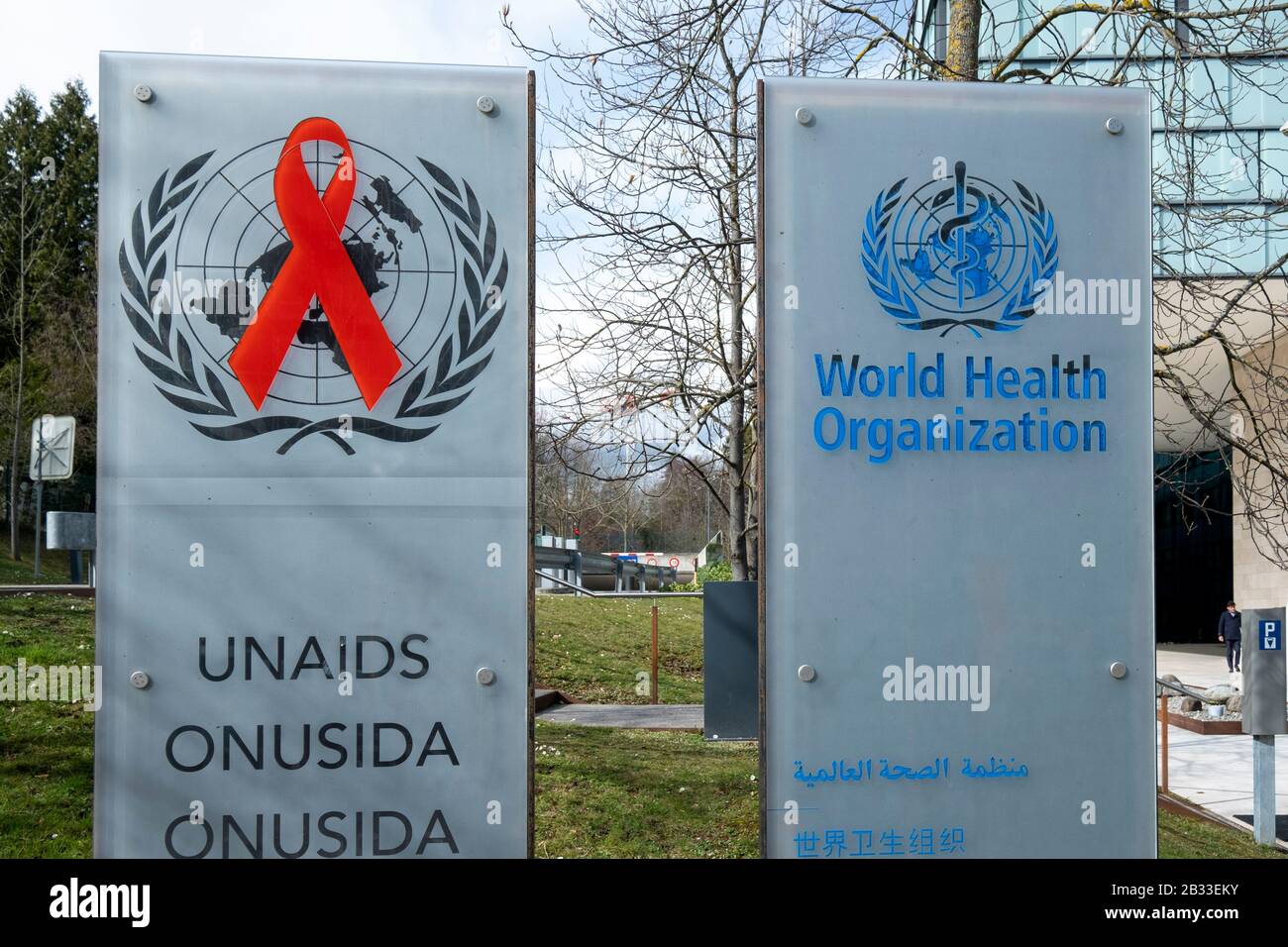 Geneva / Swtzerland - march 02 2020 : building of UNAIDS, an innovative ...