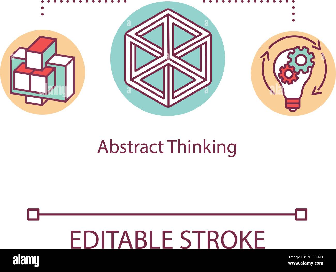 Abstract thinking concept icon. Cognitive process idea thin line ...