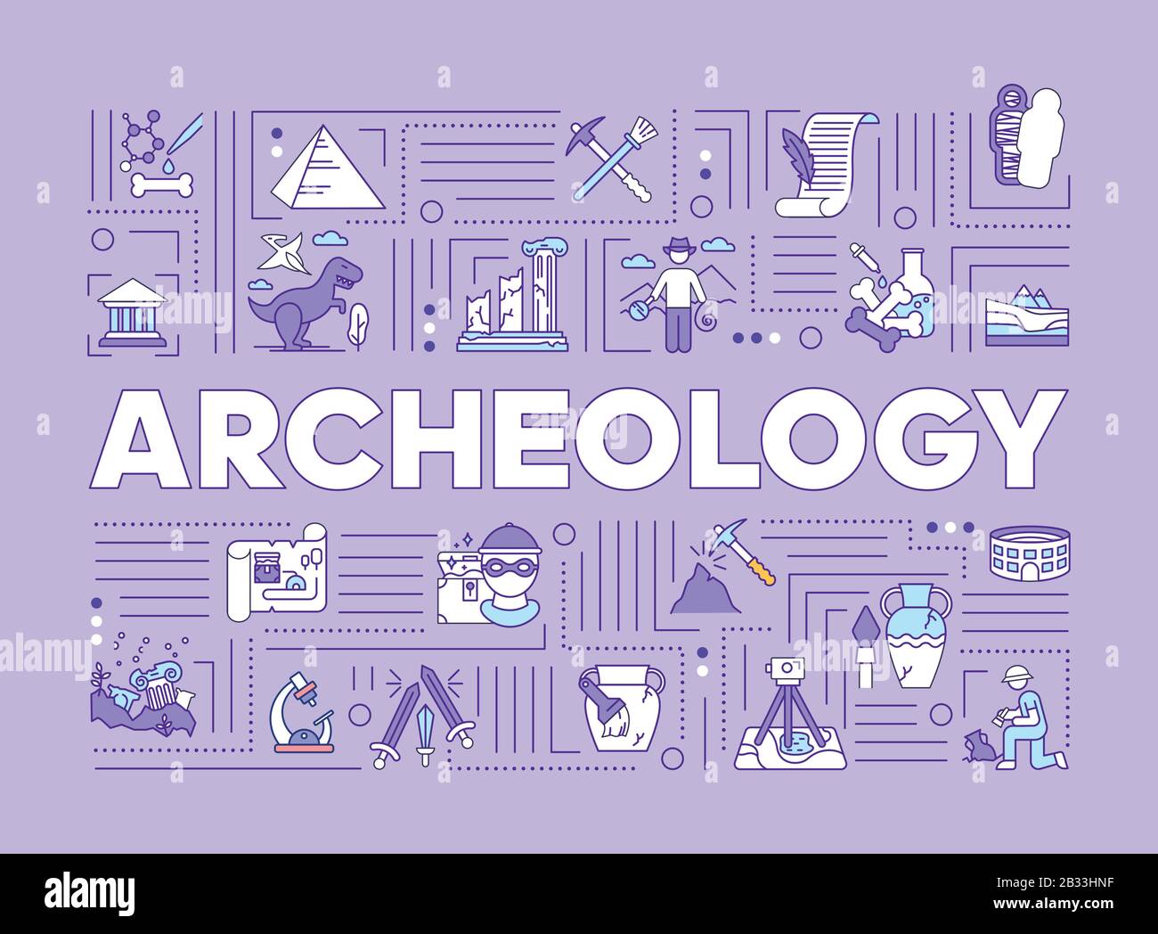 Archeology word concepts banner. Study of history on fossil finds ...