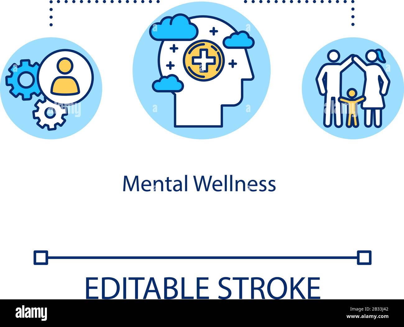 Mental wellness concept icon. Psychological health idea thin line ...