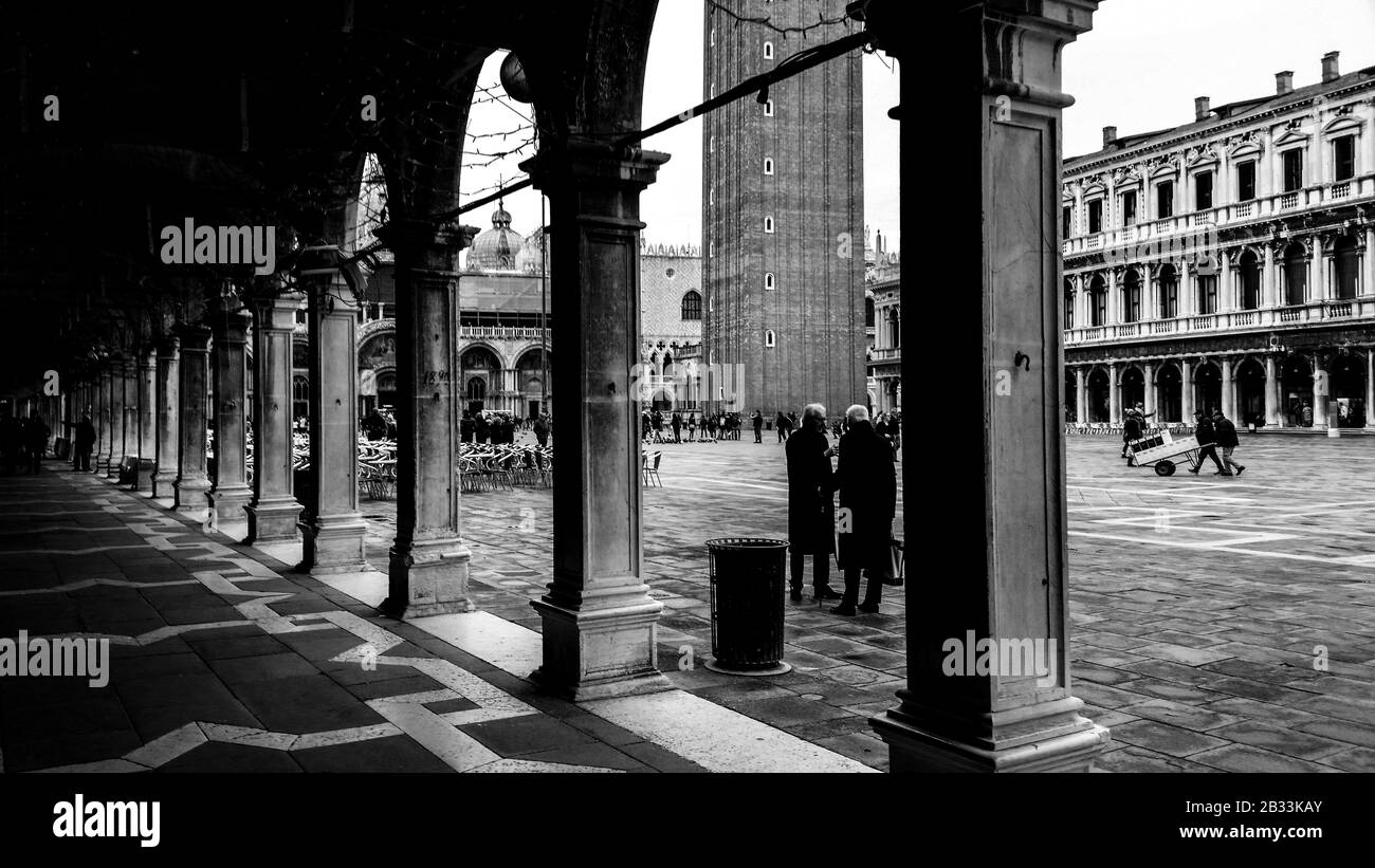 Piazza san marco venice summer Black and White Stock Photos & Images ...