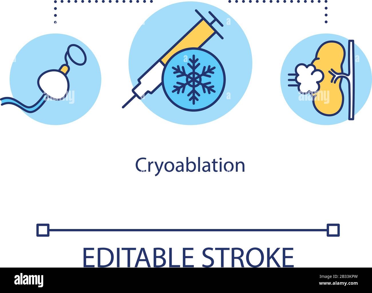 Cryoablation concept icon. Cancer treatment idea thin line illustration ...