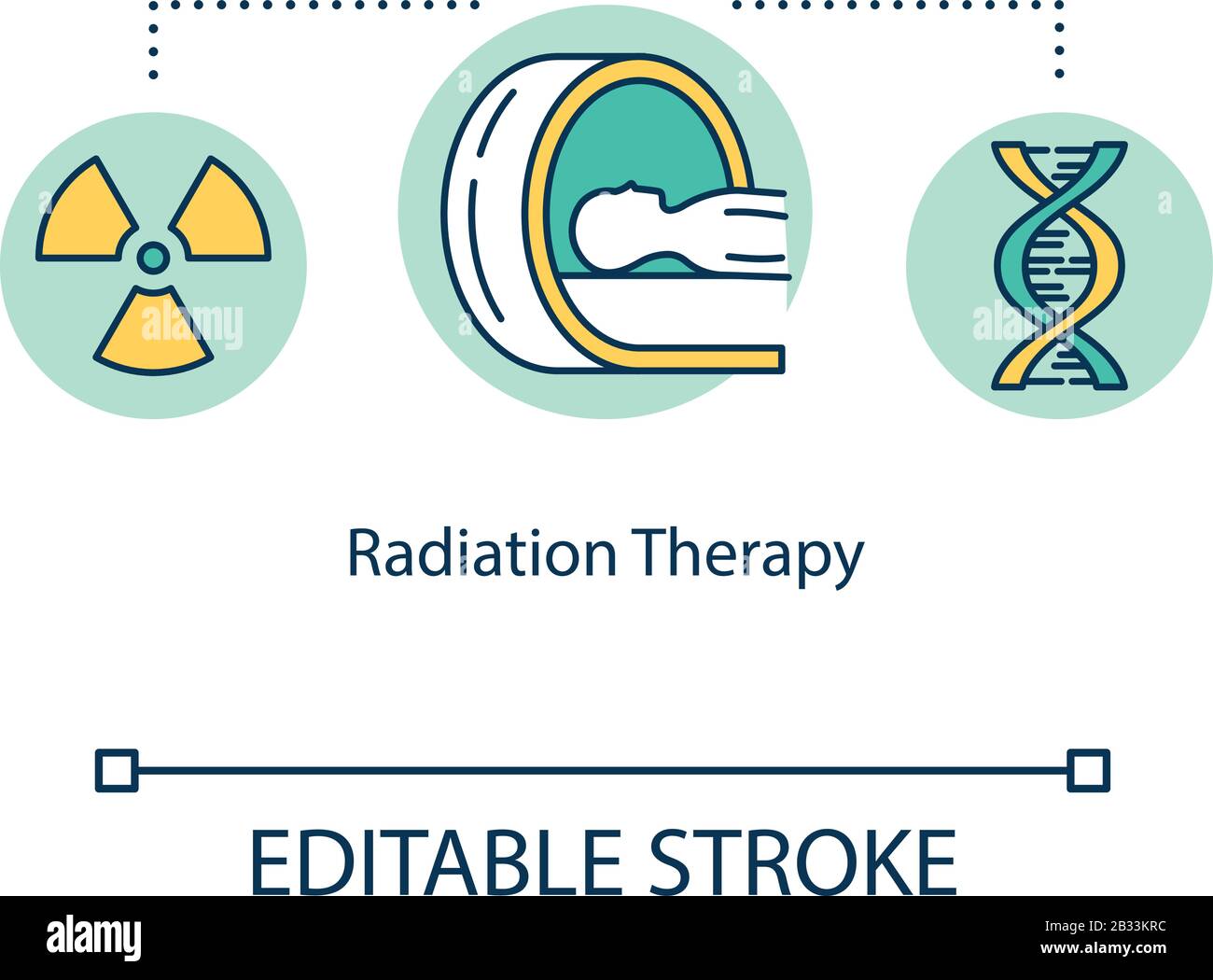 Radiation therapy concept icon. Cancer treatment idea thin line ...